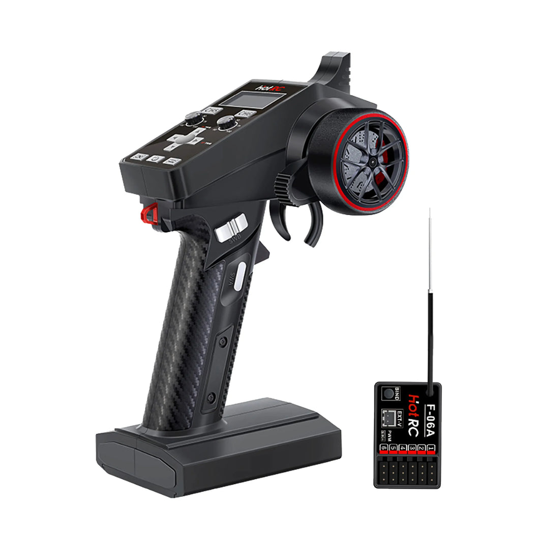 HotRC CT-6A 6CH 2.4G Remote Controller Transmitter F-06A Receiver 4-9V ...