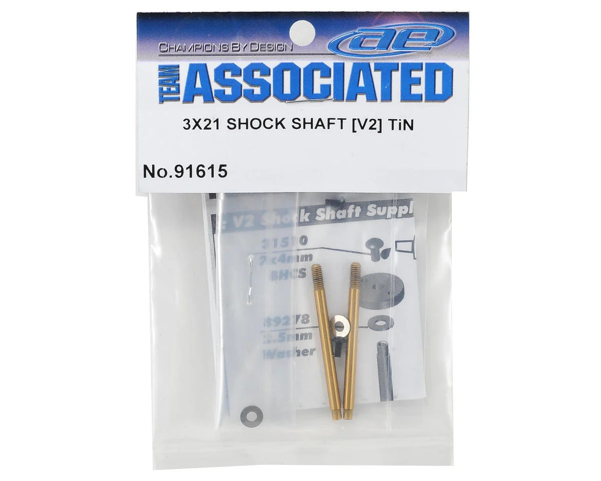Team Associated 3x21mm V2 Ti-Nitride Screw Mount Buggy Front Shock Sha ...