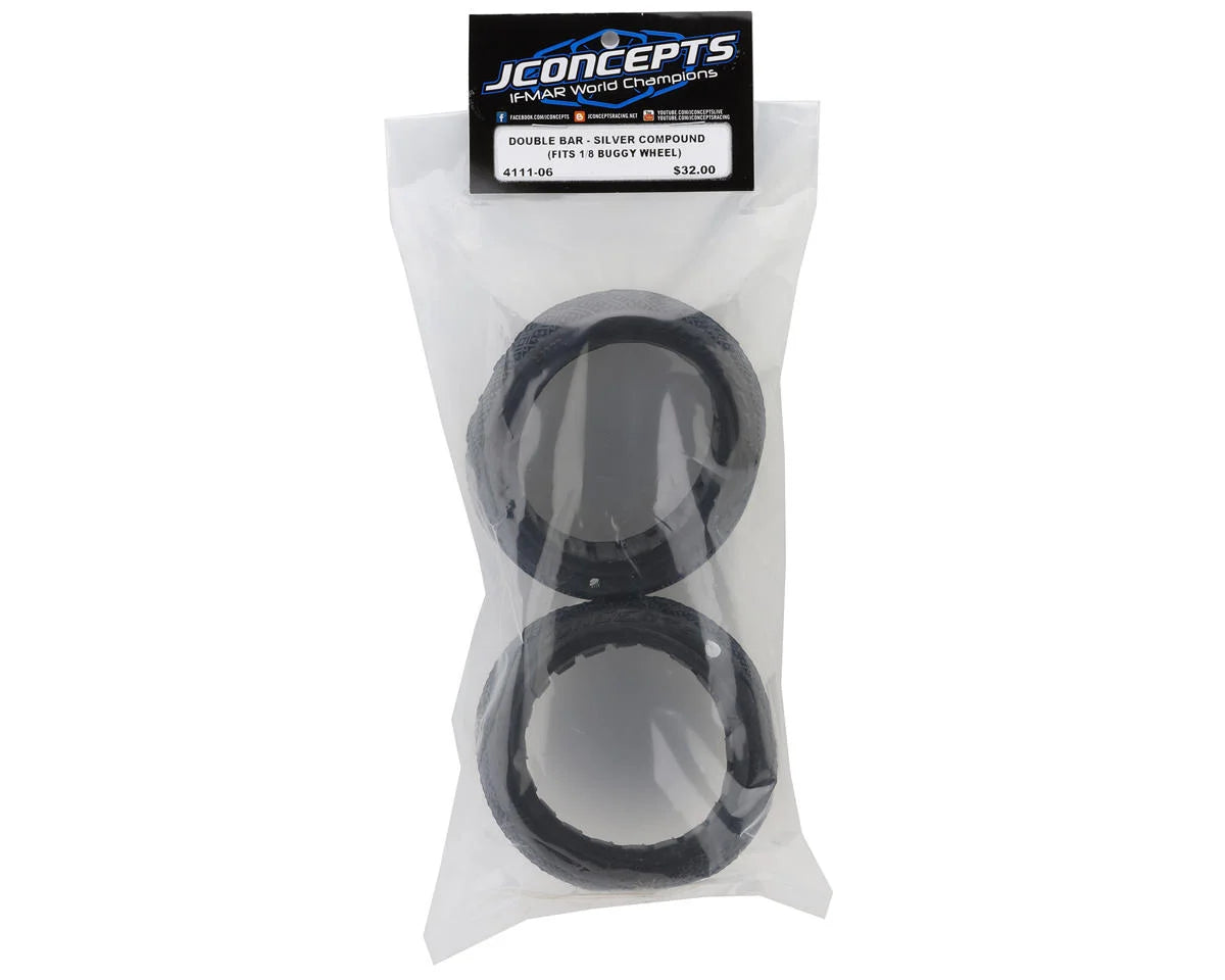 JConcepts Double Bar 1/8 Off-Road Buggy Tires (2) (Silver) #JCO4111-06 ...