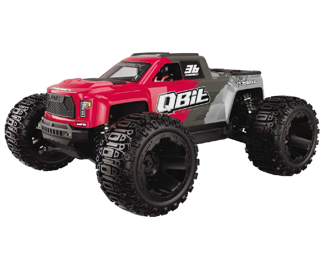 Maverick QBit MT 1/16 4WD RTR Brushed Monster Truck (Red) w/2.4GHz Rad ...