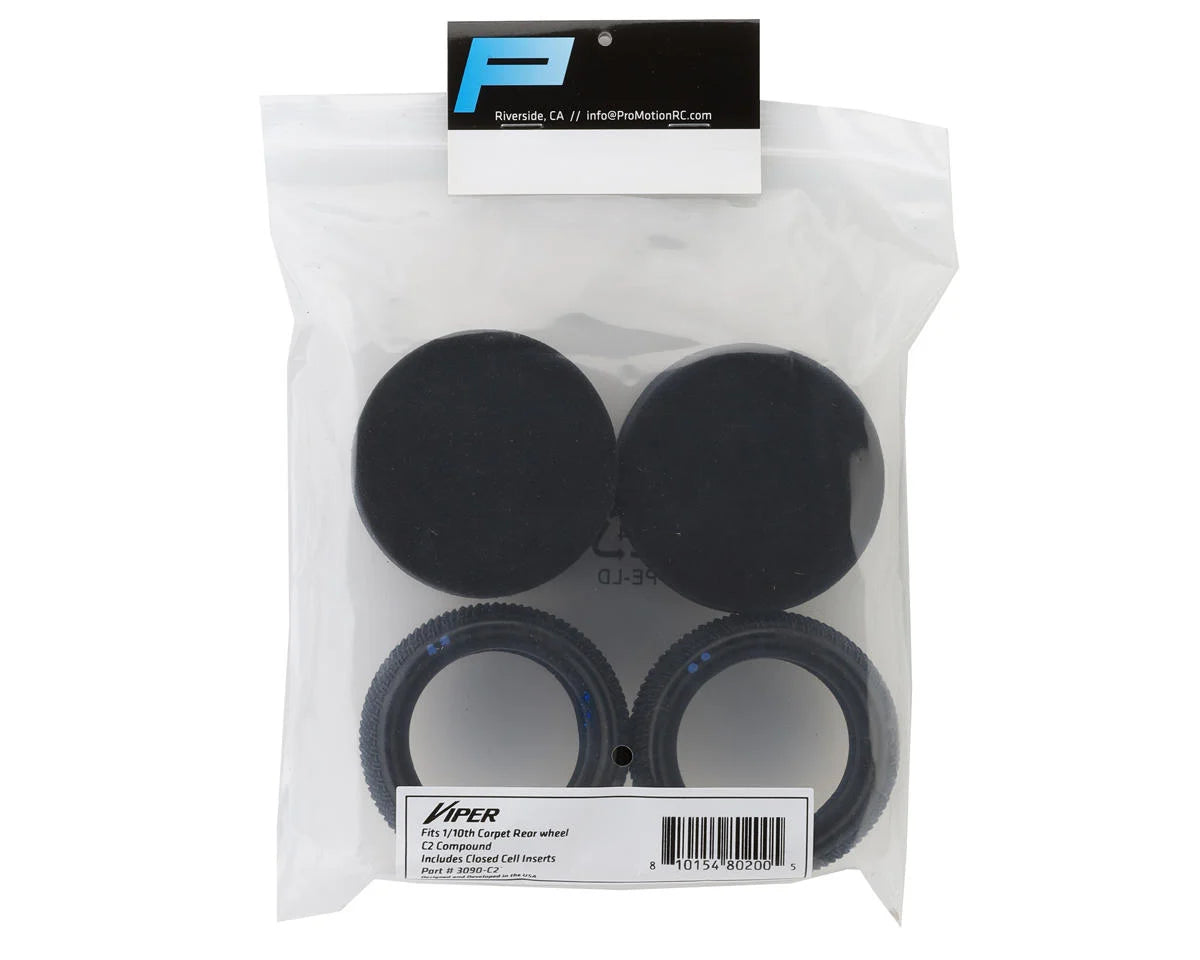 Pro-Motion Viper 2.2" Rear LP Carpet 1/10 Buggy Tire (2) (C2 Blue Medi ...