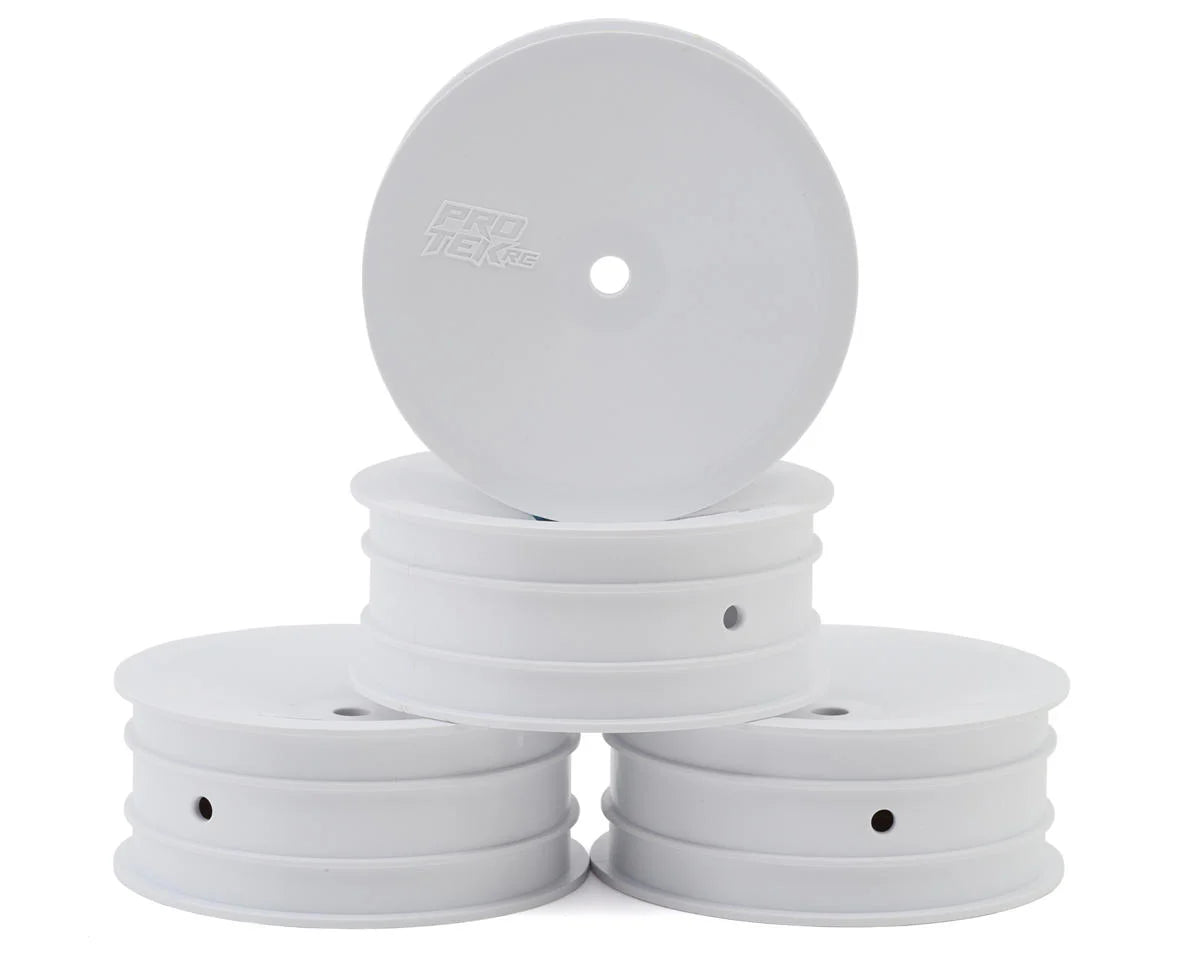 ProTek RC 2.2" Concave Front 2WD 1/10 Buggy Wheels (White) (4) (12mm H ...