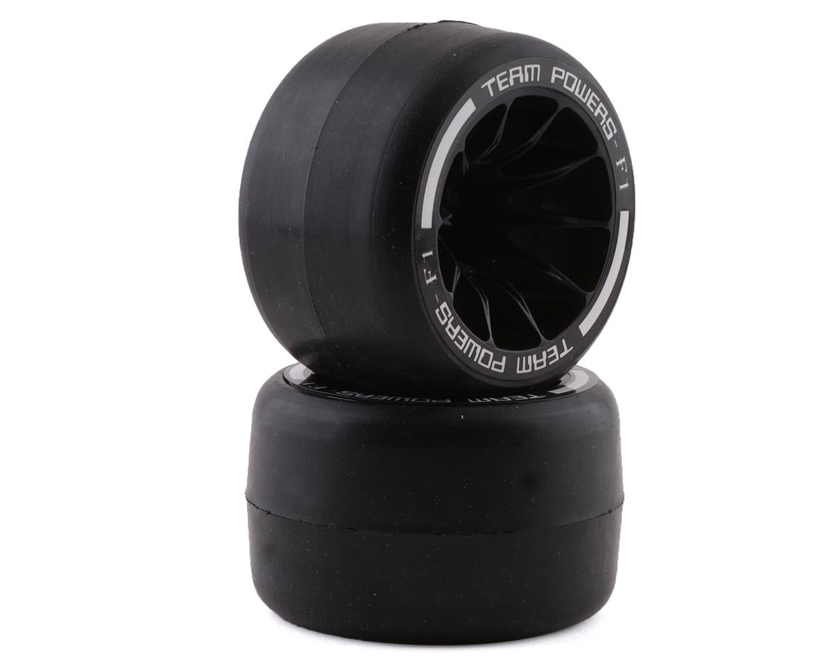 Team Powers F1 Pre-Mounted Rear Rubber Tires (Black) (2) (34R) #TPRFPG – RcRaceControl