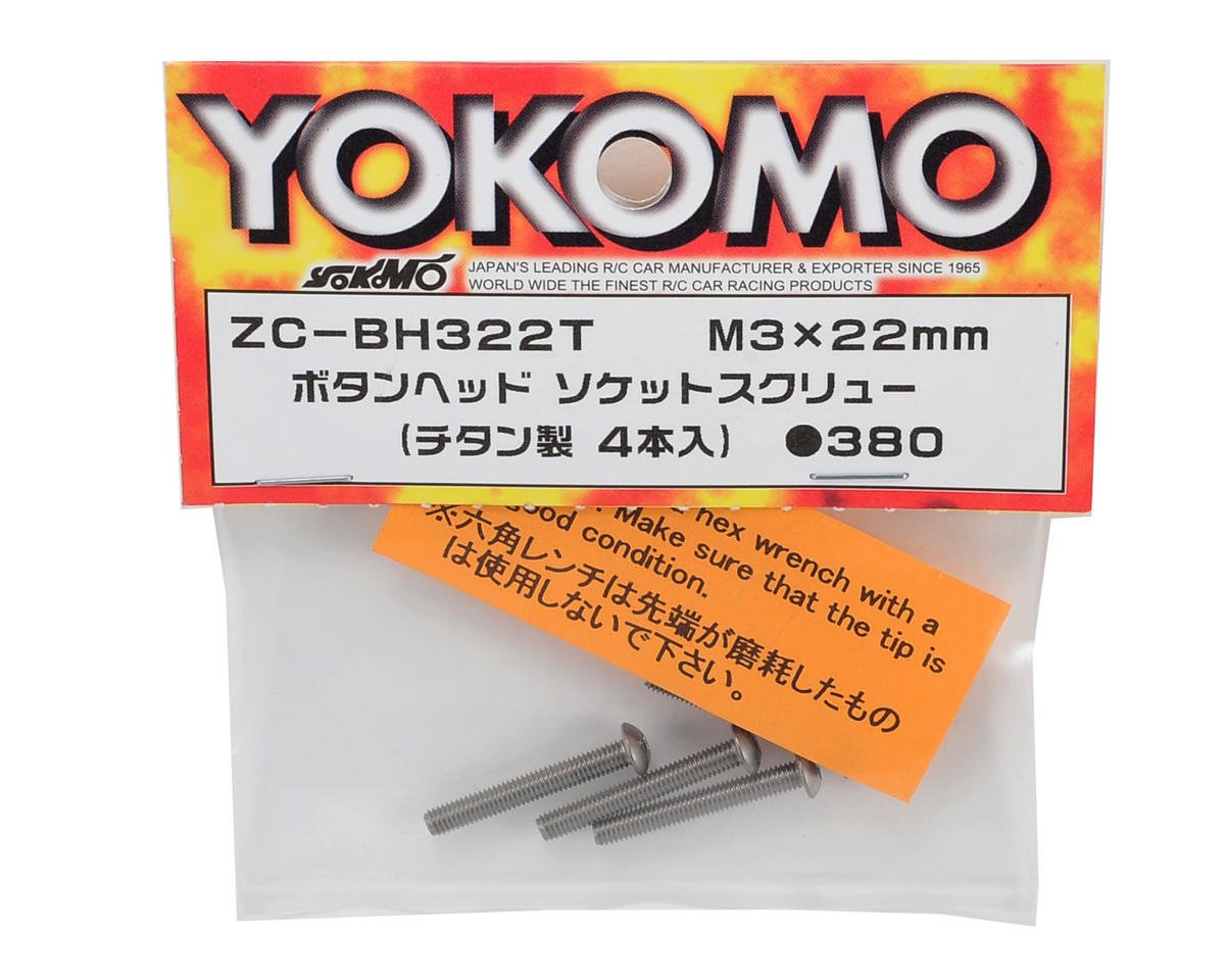 Yokomo 3x22mm Titanium Button Head Screw (4) #YOKZC-BH322T – RcRaceControl