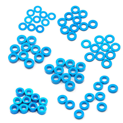 Aluminum M3 Flat Washer 0.25 / 0.5 / 1 / 1.5 / 2 / 2.5 / 3mm 10pcs Set ...